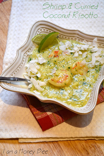 Shrimp & Curried Coconut Risotto - I am a Honey Bee