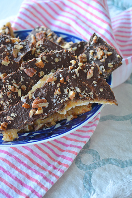 Salted Chocolate Matzo Toffee - I am a Honey Bee