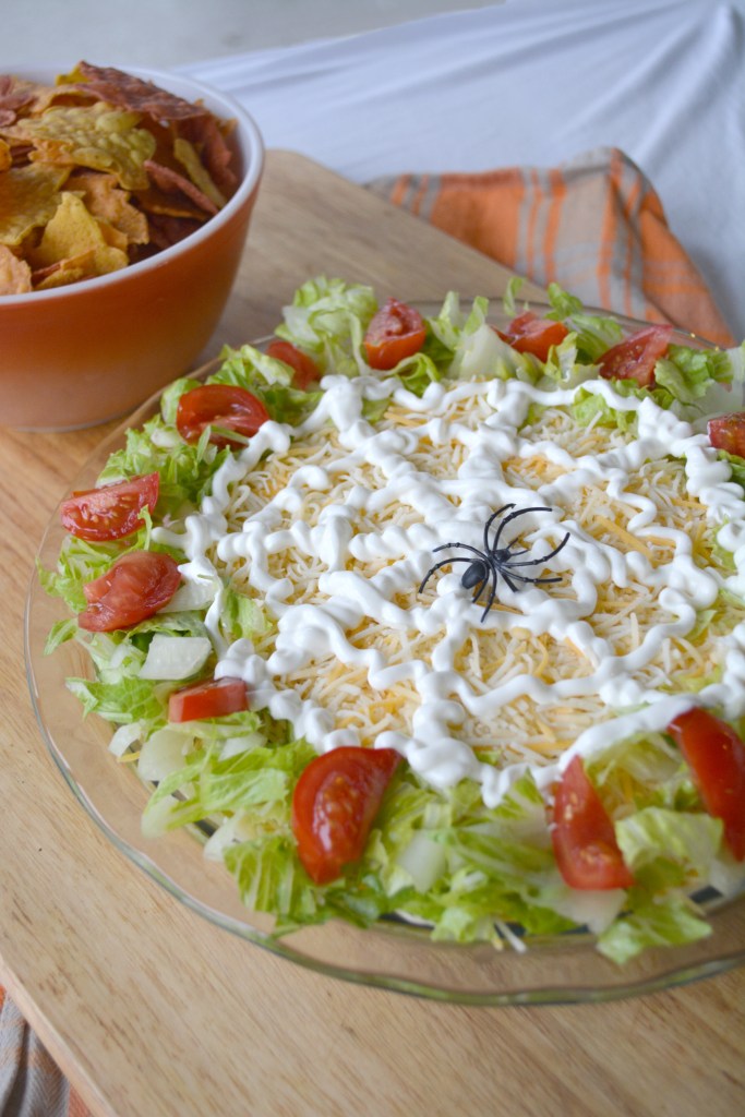 Halloween Spider Taco Dip - I am a Honey Bee